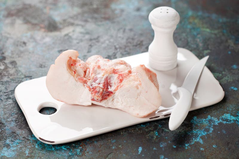 Raw Lamb Tail Fat on Wooden Board Stock Image - Image of butchery ...