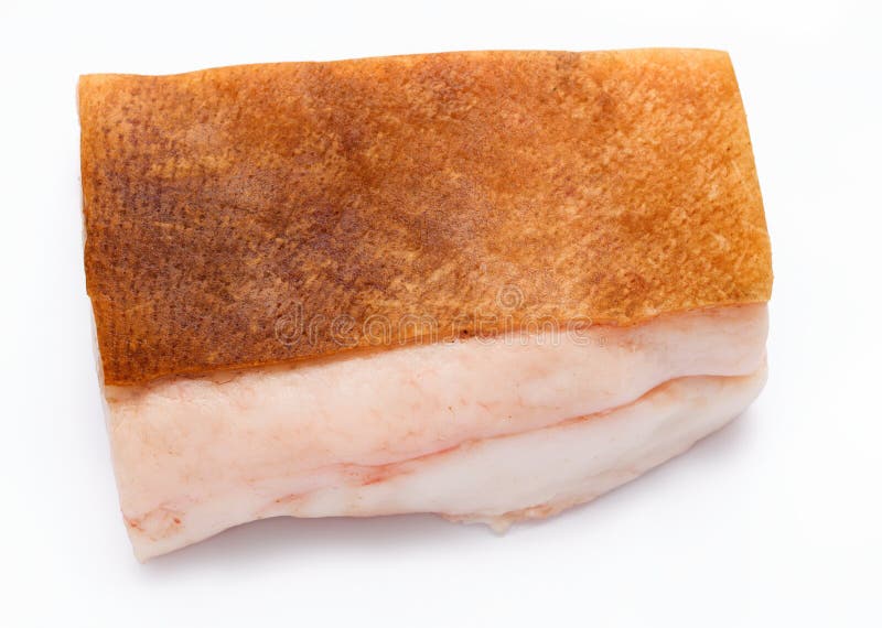 Raw Lard Piece on White Background, Pork Fat Stock Photo - Image of ...