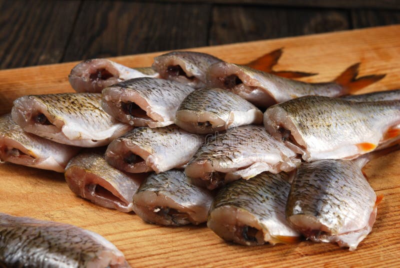 Raw little fish stock image. Image of gourmet, freshwater - 68797443