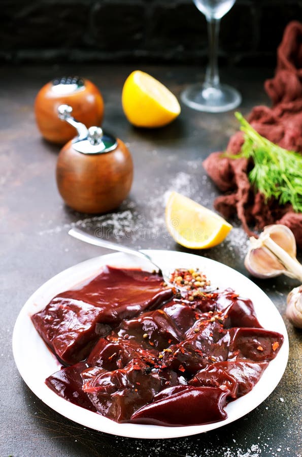Raw liver stock image. Image of preparation, view, fillet - 152088099