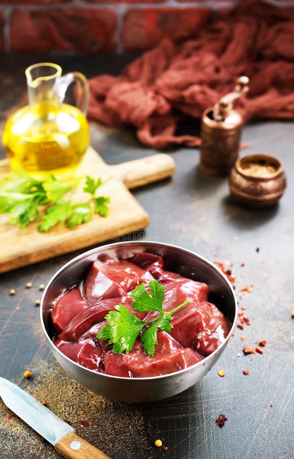 Raw liver stock image. Image of protein, board, butchery - 109396181