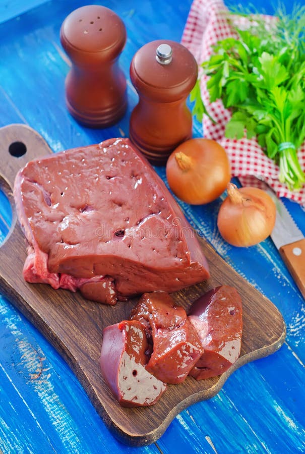 Raw liver stock image. Image of beef, board, blood, internal - 34604005