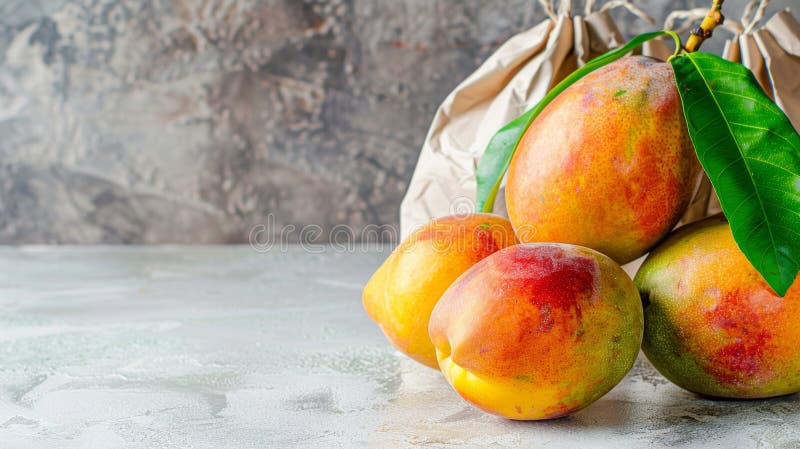 Raw Mango in a paper bag stock photo. Image of mango - 332073780