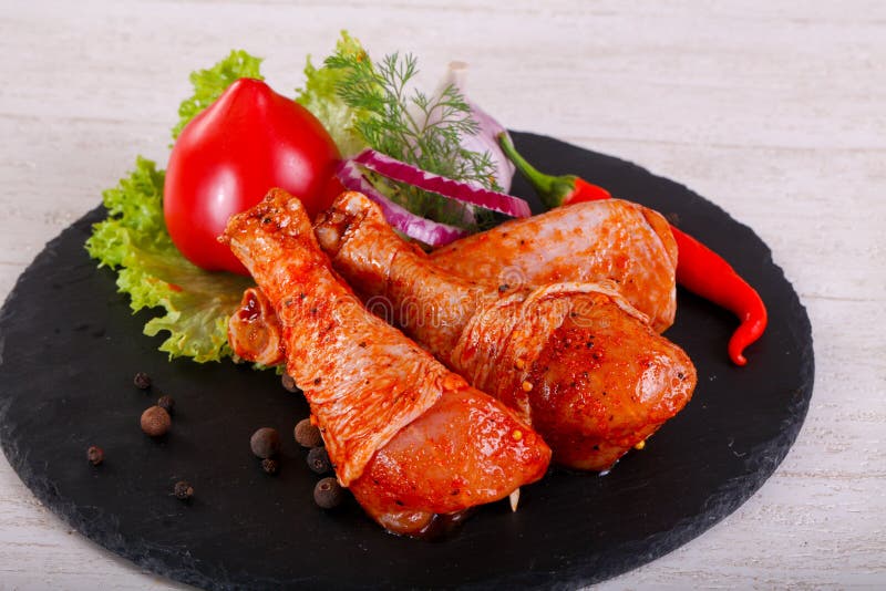 Raw marinated chicken legs stock image. Image of seasoned - 124568697