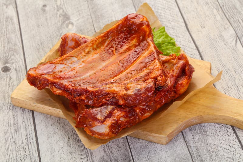 Raw marinated pork ribs stock image. Image of muscle - 179259999