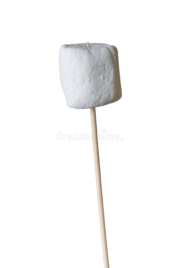 Raw marshmallow on a stick stock photo. Image of unhealthy - 304625978