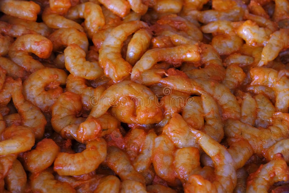 Raw Masala Prawns, Well Marinated Fresh King Prawns Stock Image - Image ...