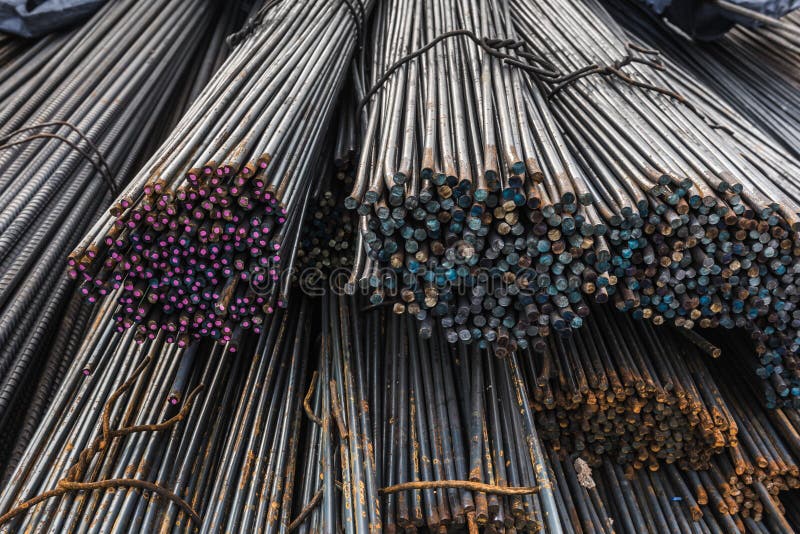 Raw Material Rebar for Reinforcement Concrete Structure Stock Photo ...