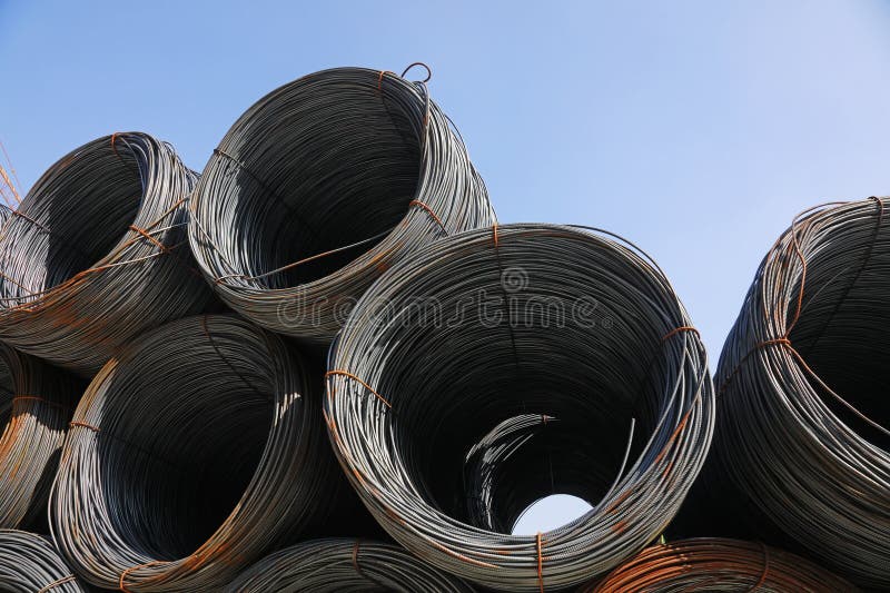 Raw Material for Reinforcing Steel Bar on the Construction Site Stock ...