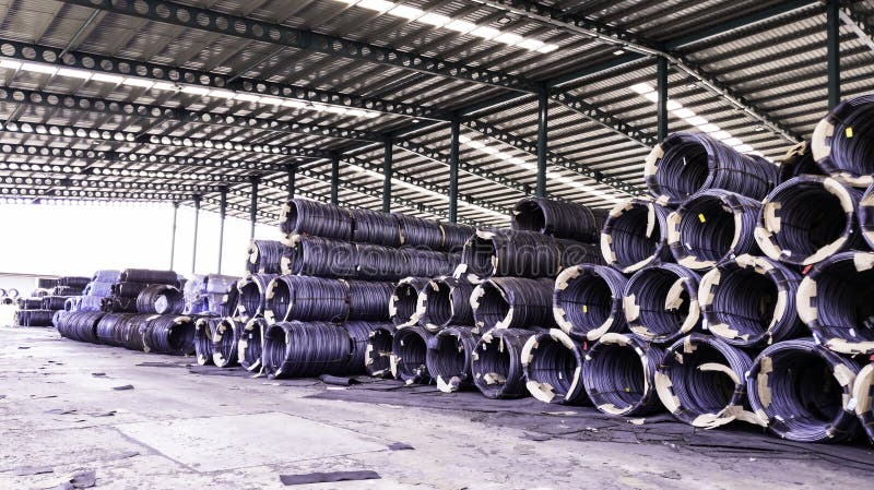 Raw Material of Steel Wire in Starage Stock Image - Image of metal ...