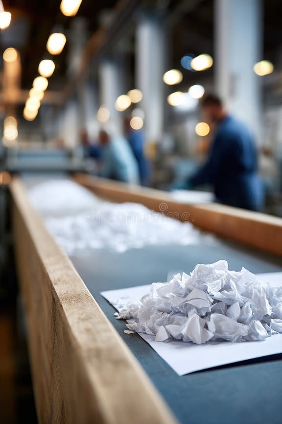 Raw Materials Processed in Paper Production Facility with Workers in ...