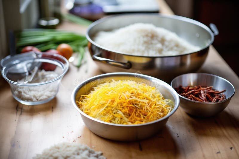 Raw Materials Rice, Stock, Saffron before Cooking, Measured Out Stock ...
