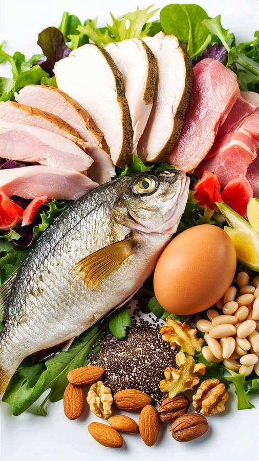 Raw Materials Used To Cook Healthy Dishes Stock Image - Image of meat ...