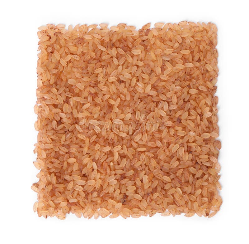 Raw Matta Rice Isolated on White, Top View Stock Photo - Image of pile ...