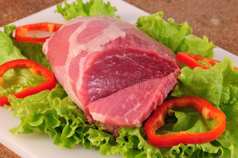Raw meat stock photo. Image of natural, pork, herbs, lettuce - 12218292