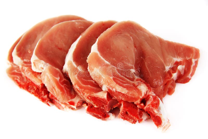Raw meat stock photo. Image of rump, pork, slices, isolated - 12786770