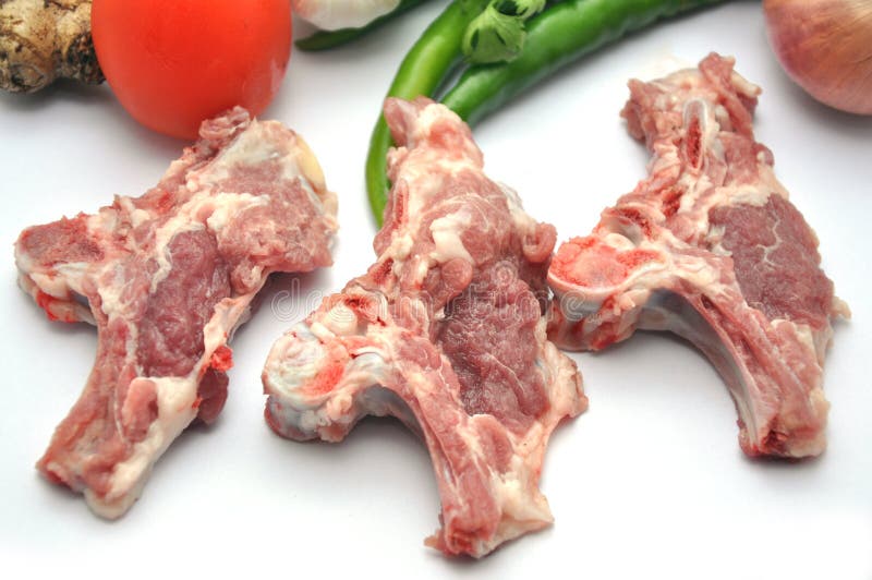 Pieces of raw mutton stock image. Image of ingredient - 23705471
