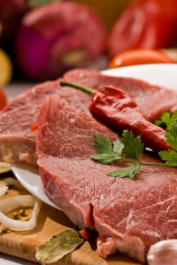 Raw meat stock image. Image of foodstuff, onion, ingredient - 4325161