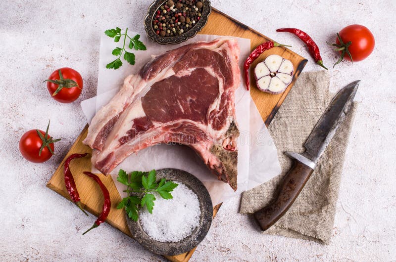 Raw meat with bones stock image. Image of cutter, light - 124858699