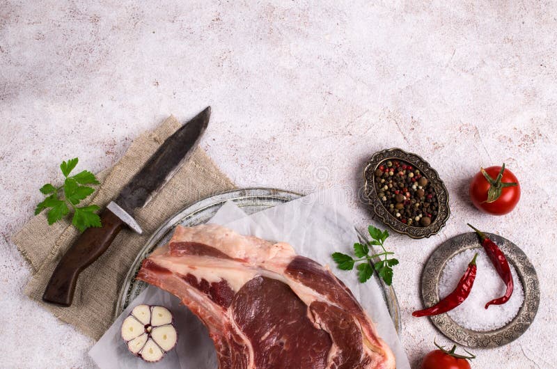 Raw meat with bones stock photo. Image of bones, healthy - 124858762