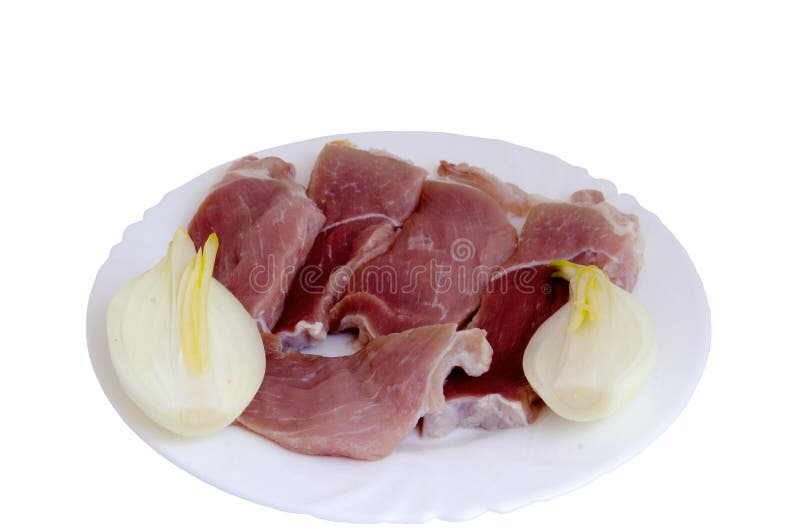Raw Meat on Bones in a Plate Stock Photo - Image of fresh, ingredient ...