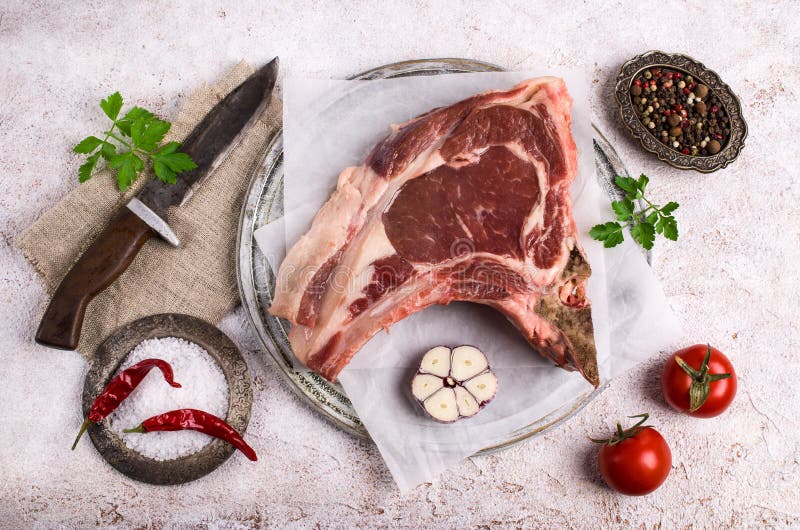 Raw meat with bones stock photo. Image of fresh, horse - 124856630