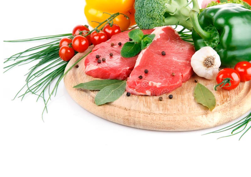 Raw Meat with Fresh Vegetables Stock Image - Image of board, calorie ...