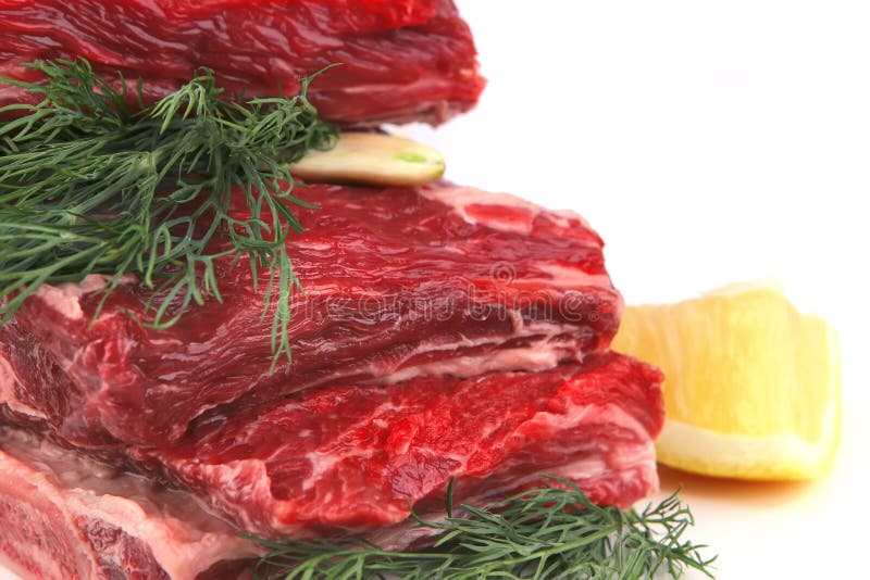 Raw meat and lemon stock photo. Image of dinner, recipe - 9443750