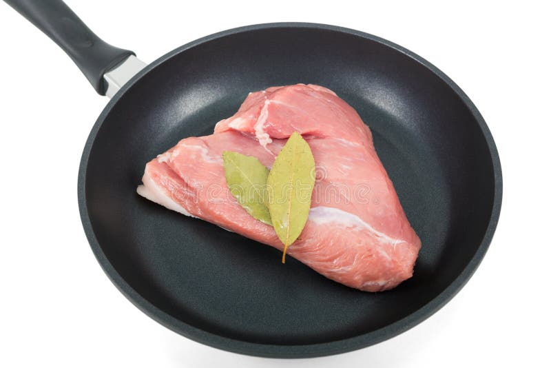 Raw meat in the pan stock photo. Image of object, color - 48562254