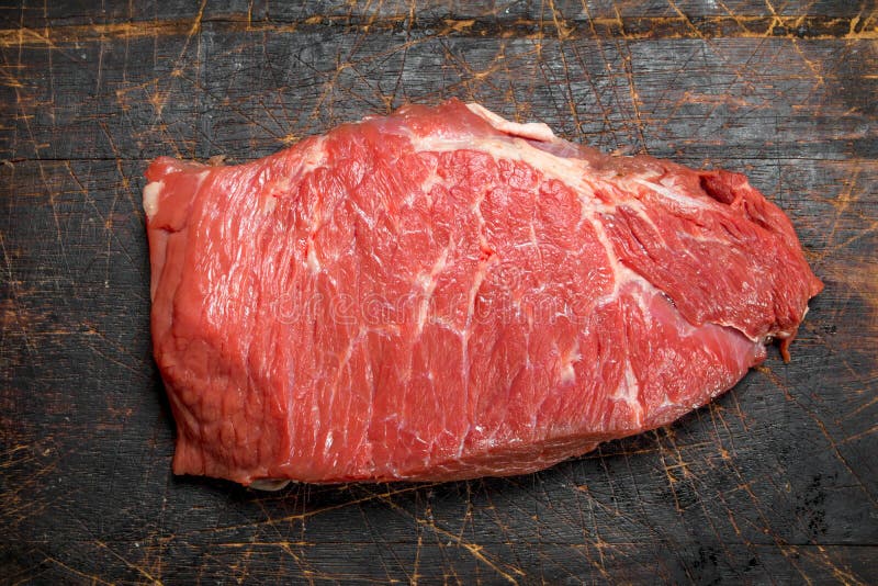 Raw Meat.a Piece of Marbled Beef Stock Photo - Image of protein, juicy ...
