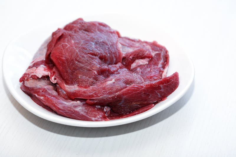 Raw Meat on Plate stock image. Image of kitchen, object - 150985509