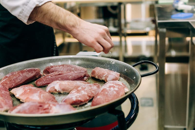 Raw Meat Pork Pan Frying Cooking Kitchen Stock Photo - Image of cuisine ...