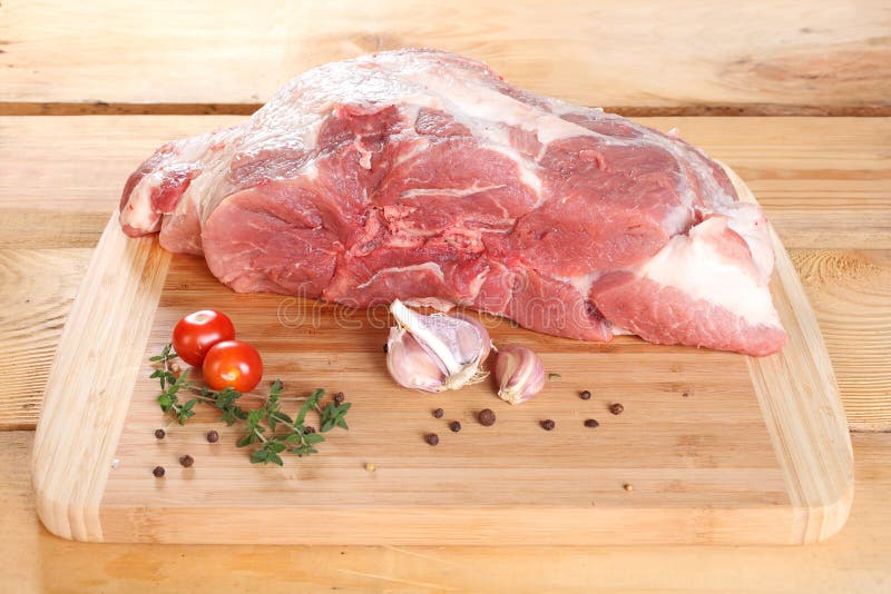 Raw Meat Pork Shoulder Front Leg, on the Bone Stock Image - Image of ...