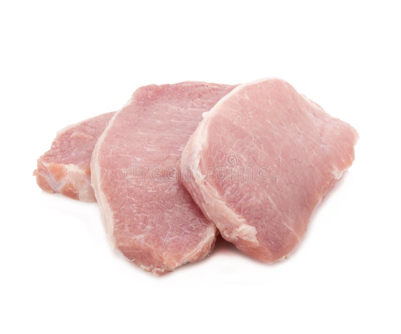 Raw meat pork on white stock image. Image of string, joint - 71345769