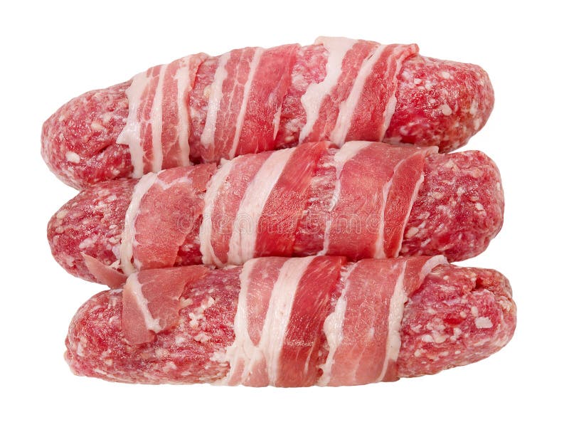 Raw Meat Rolls Taken Closeup.Isolated Stock Image - Image of mincemeat ...