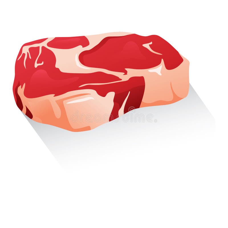 Raw Meat Slice. Vector Illustration Decorative Design Stock Vector ...