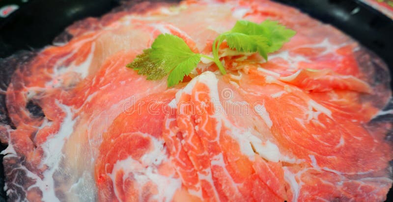 Raw meat sliced for boil stock photo. Image of barbecue - 260498936