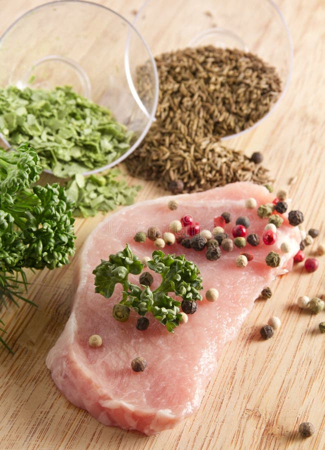 Raw meat with spices stock image. Image of nutrition - 24563137
