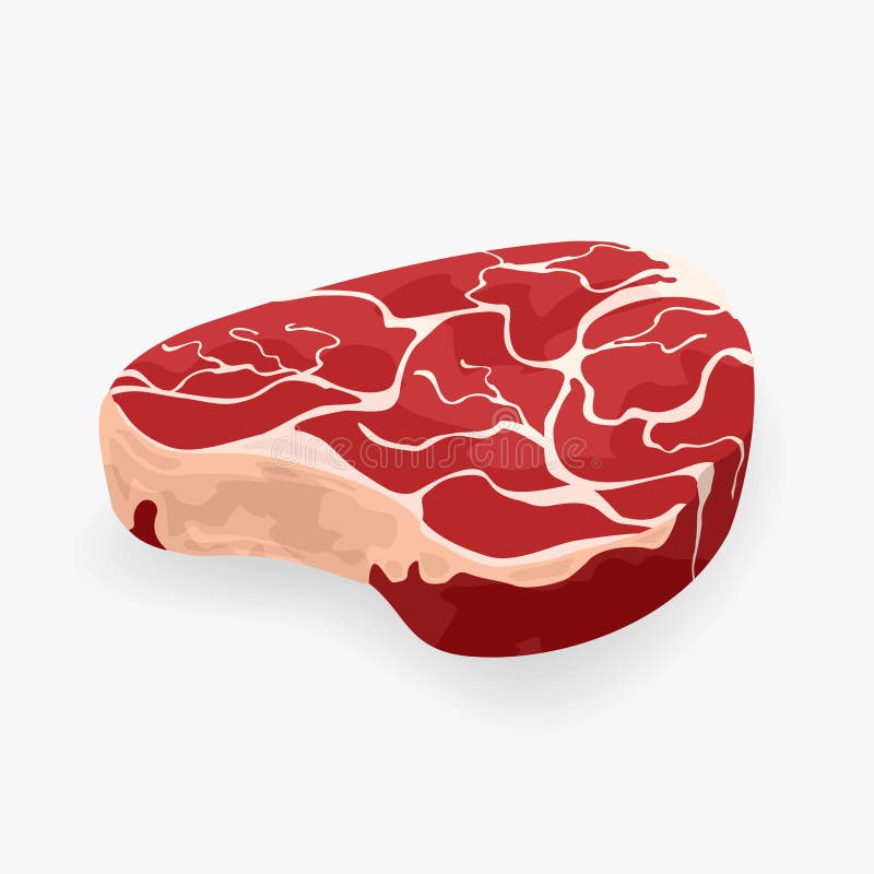 Raw Meat Steak Vector Illustration Stock Vector - Illustration of ...