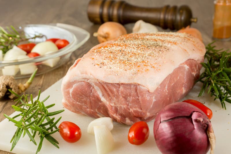 Raw meat stock photo. Image of loin, uncooked, pepper - 81818466