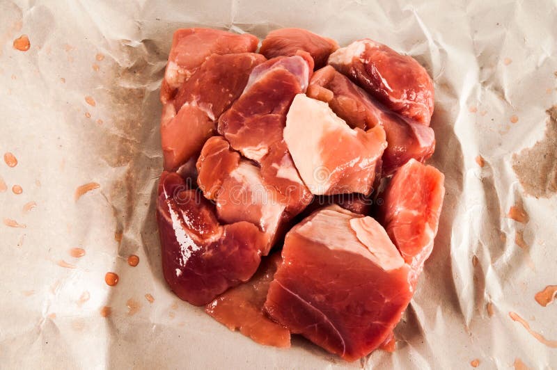 Raw Meat on a White Background. Stock Image - Image of chop, nutrition ...