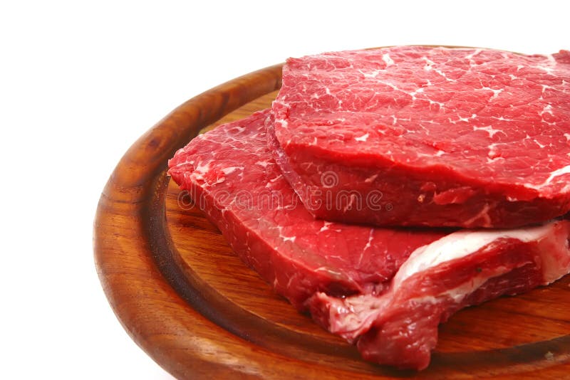 Raw meat on wooden plate stock image. Image of meal, american - 9865759