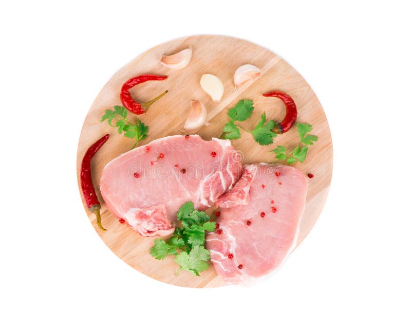 Raw Meat on a Wooden Platter. Stock Photo - Image of chili, background ...