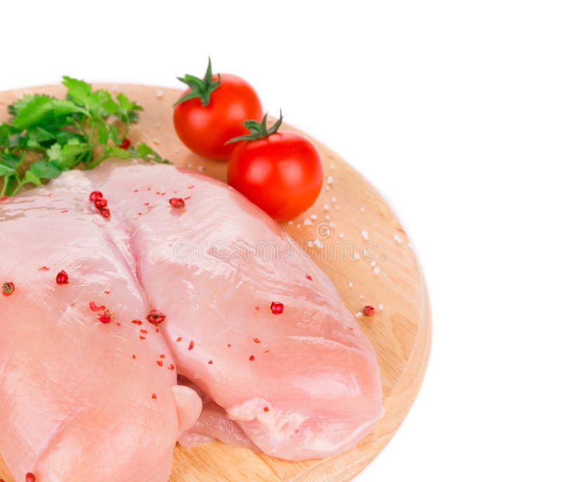 Raw Meat on a Wooden Platter. Stock Photo - Image of protein, pepper ...