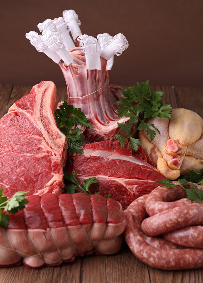 Assortment of raw meat stock photo. Image of beefsteak - 22007432
