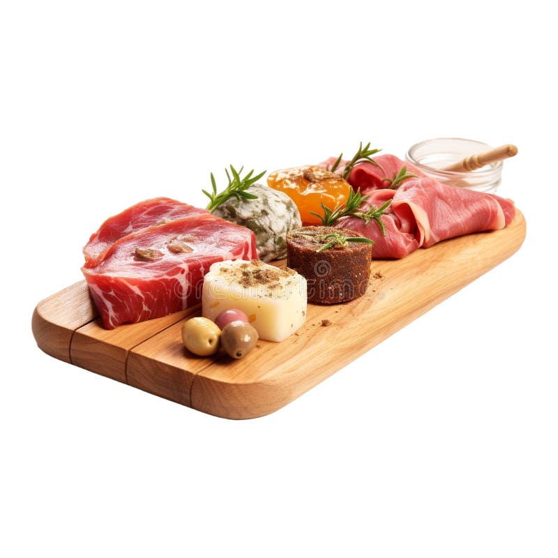 Raw Meet on a Wooden Plate on Transparent Background - Ai Generated ...