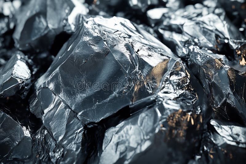 Raw Metallic Lithium Ore with Reflective Surfaces. Generative AI. Stock ...