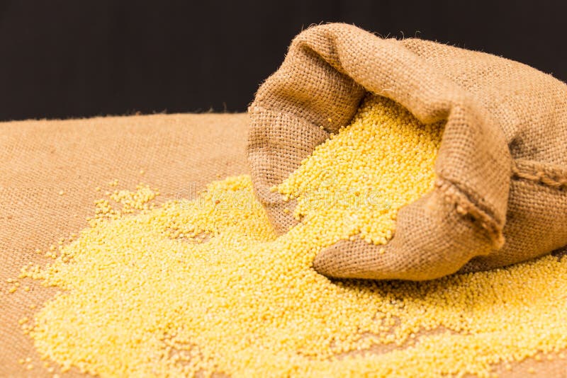 Raw millet stock photo. Image of burlap, hulled, grain - 53472324