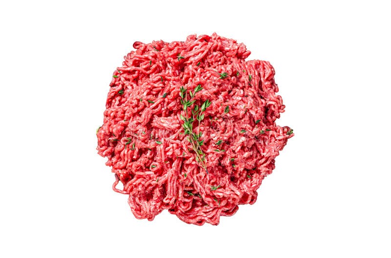 Raw Mince Beef And Lamb Meat Isolated On White Background Top View Stock Image Image Of