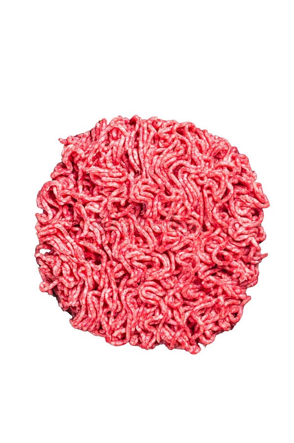 Raw Mince Ground Meat in a Kitchen Tray. Isolated, White Background ...